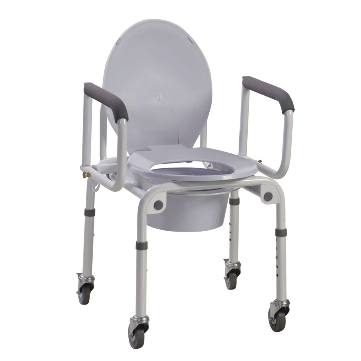 Drive Steel Drop Arm Commode with Wheels & Padded Arms | Performance Health