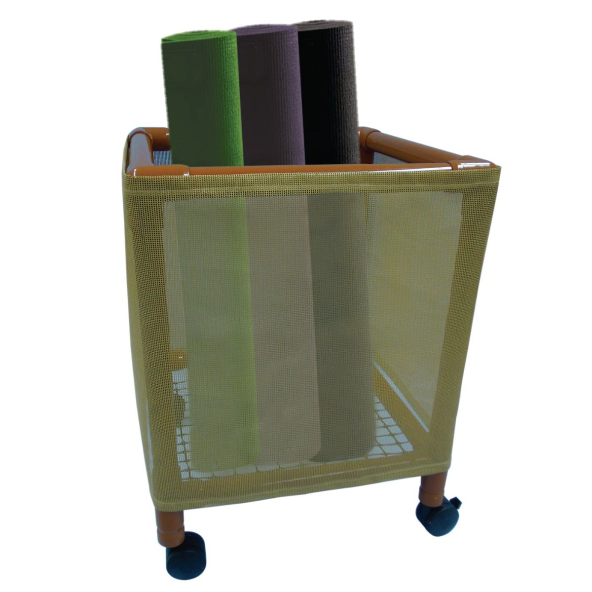 Wood-tone Yoga Mat Cart | Stylish & Compact Storage Option ...