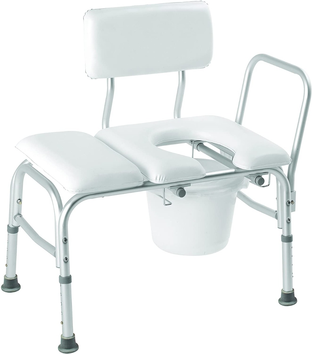 Carex Padded Transfer Bench with Commode | Performance Health